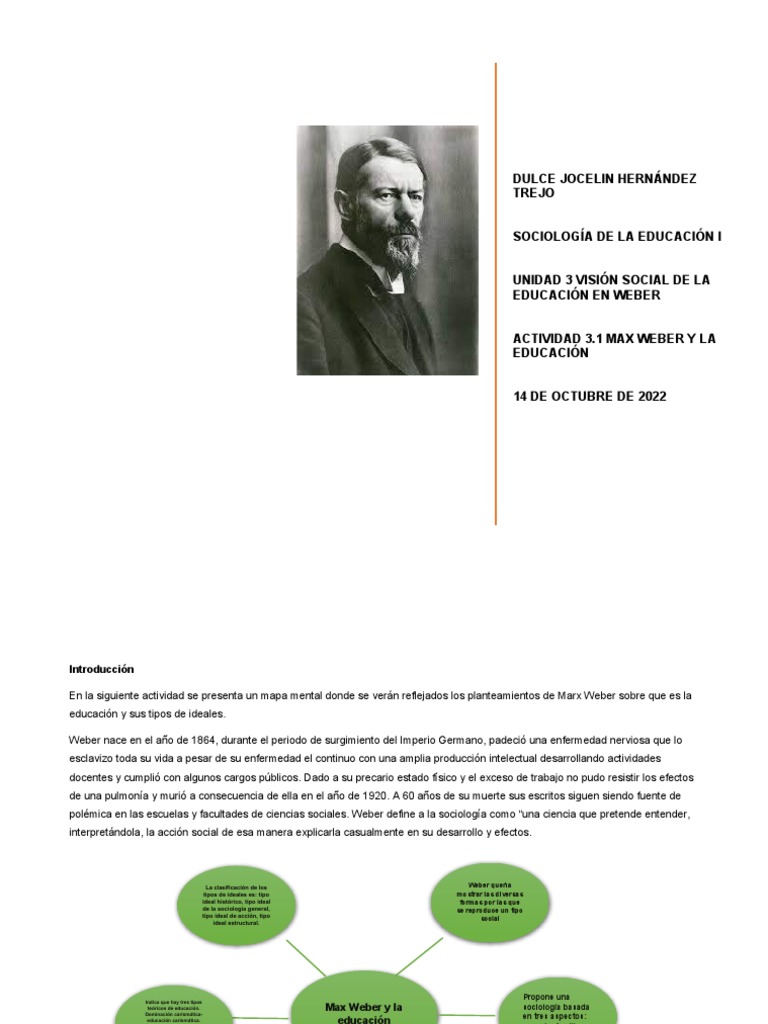 Max Weber y La Educación | PDF | Max Weber | Sociología