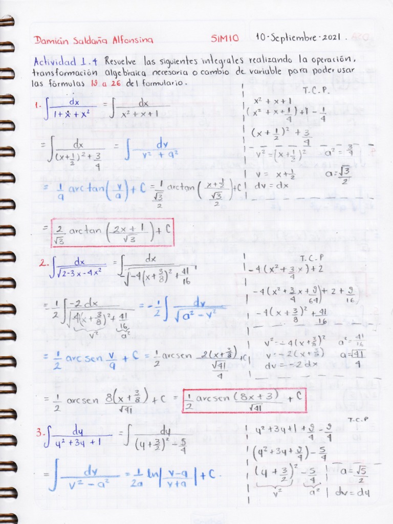 ACT 1.4 - Calculo Integral | PDF