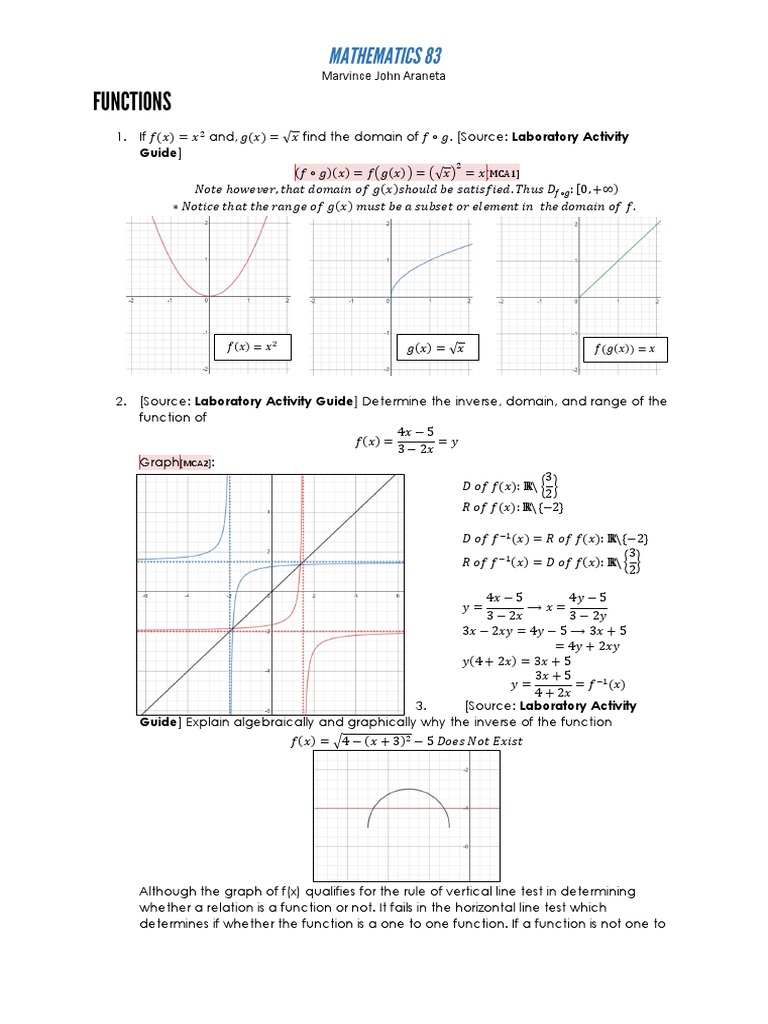 Araneta All Problem Sets Exams Practice Exams Math 83 Pdf Function 6858