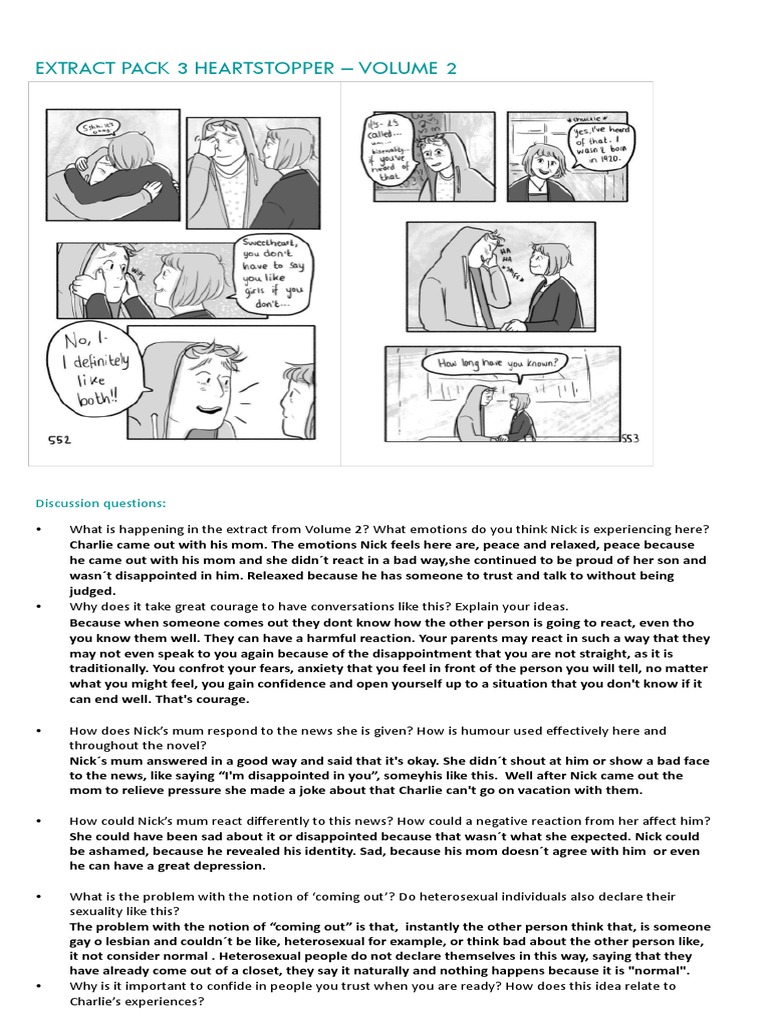 Heartstopper Vol. 2 Questions | PDF | Coming Out | Lgbt