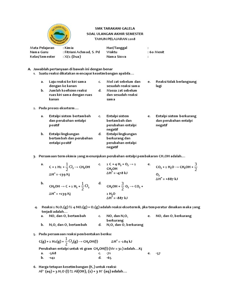 Soal Uas Kelas Xi Semester 2 | PDF