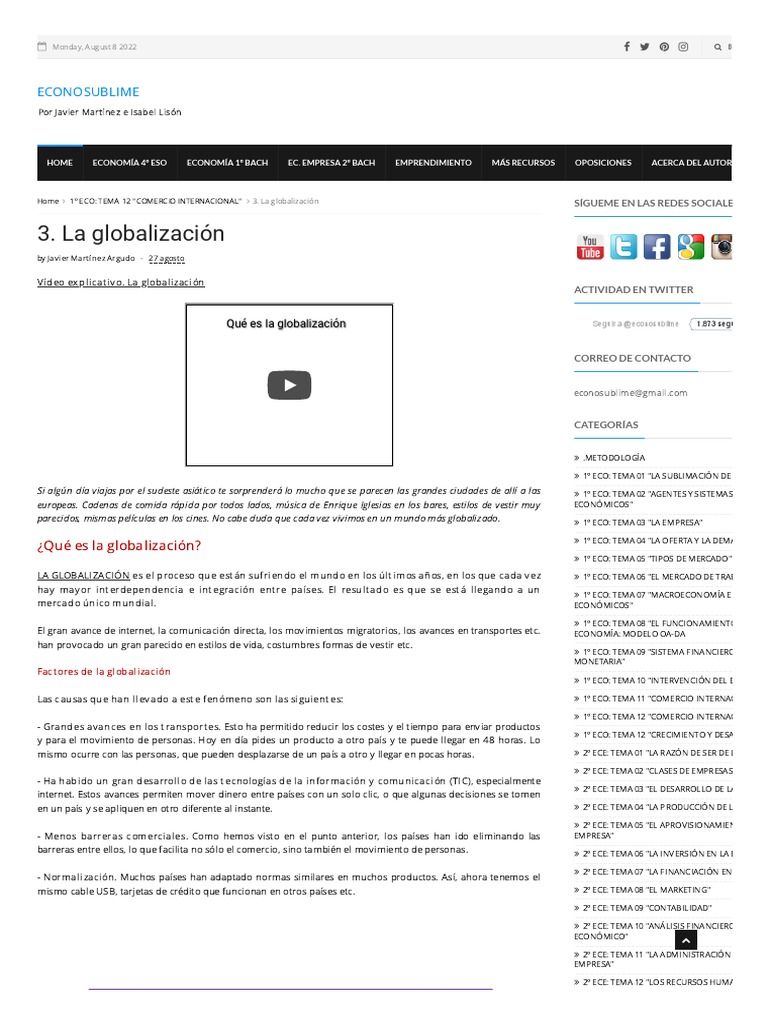 La Globalización - ECONOSUBLIME | PDF