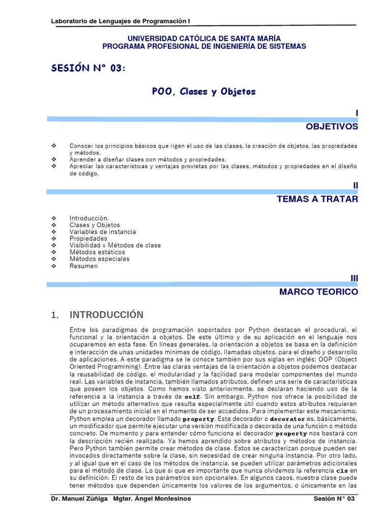 Guía de Prácticas de Lenguajes de Programación #03 - 2021 | PDF | Objeto (informática) | Python ...
