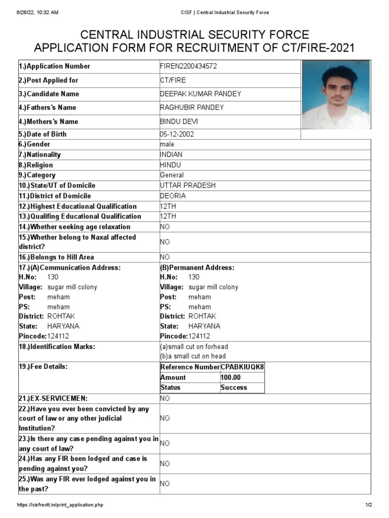 CISF - Central Industrial Security Force | PDF | Government | Justice