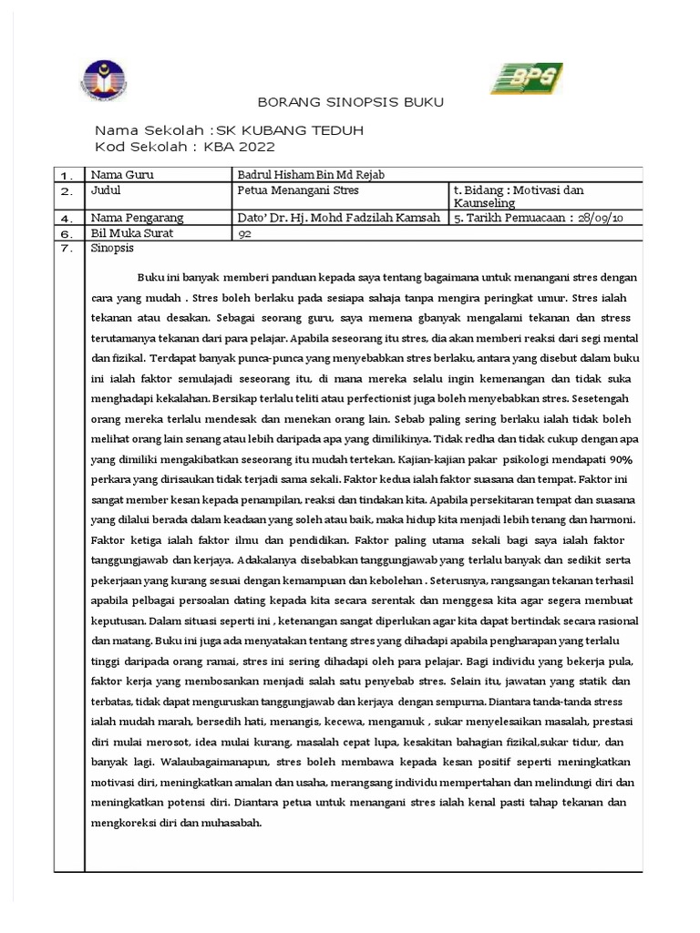 Sinopsis Buku SPLKPM | PDF