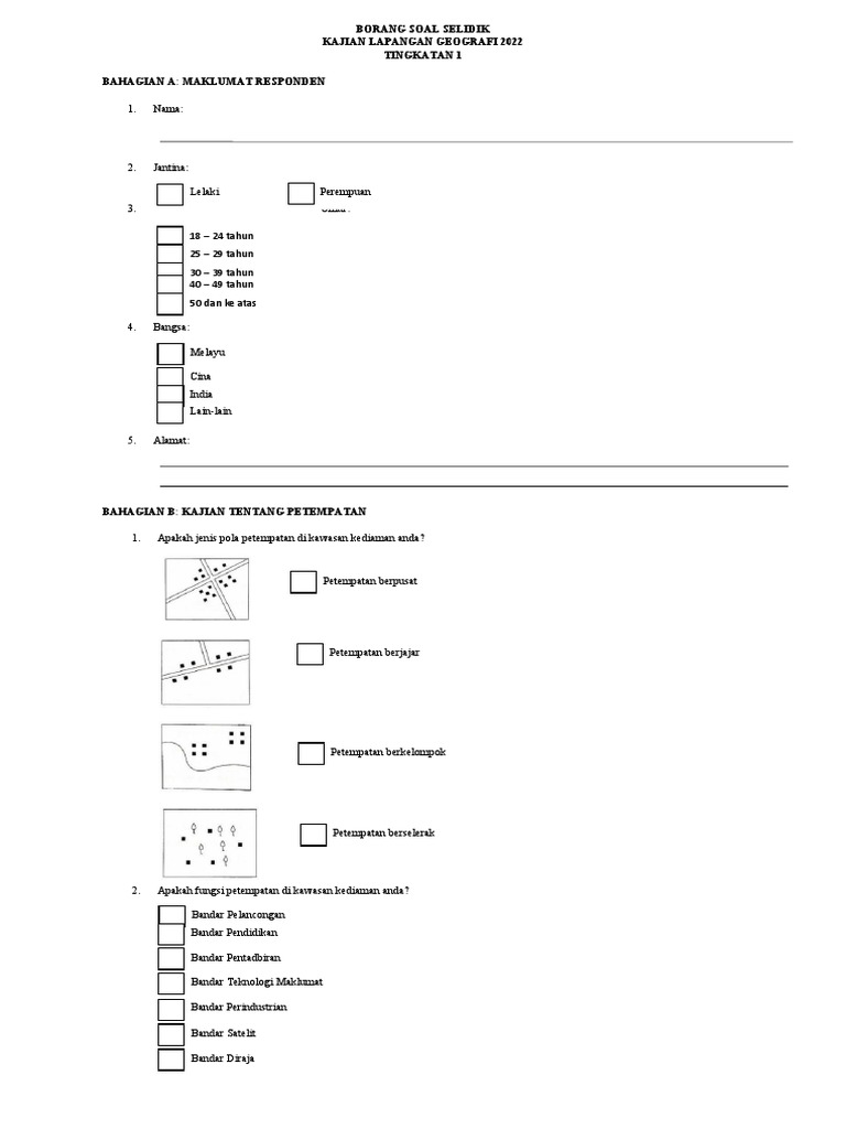 Borang Soal Selidik (Geo T1) | PDF