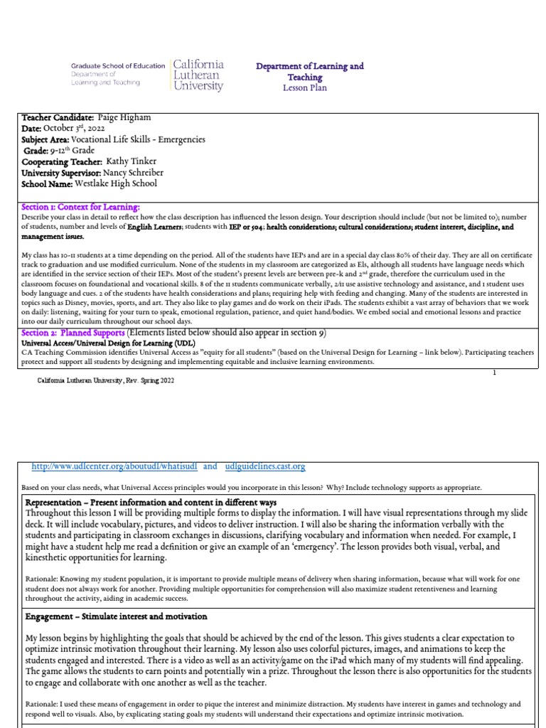 Observation 1-Emergencies | PDF | Educational Assessment | Reading ...