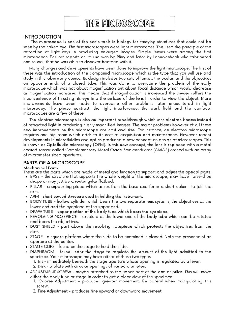 The Microscope | PDF | Microscope | Angular Resolution