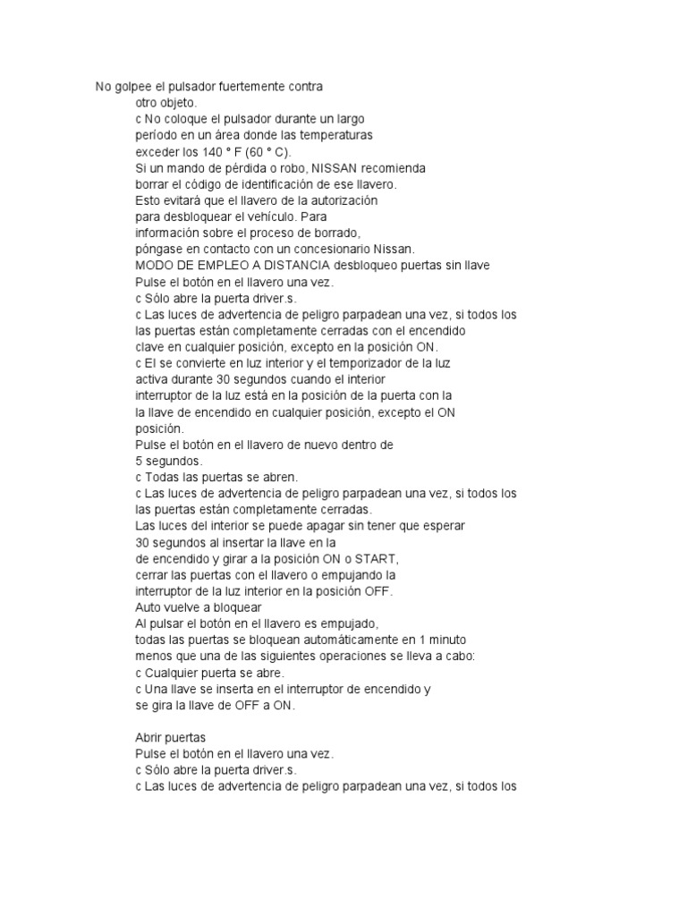 Traduccion Alarma Tiida | PDF | Informática y tecnología de la ...