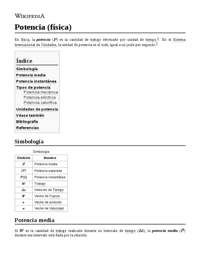 Potencia (Física) | PDF | Poder (Física) | Energia electrica