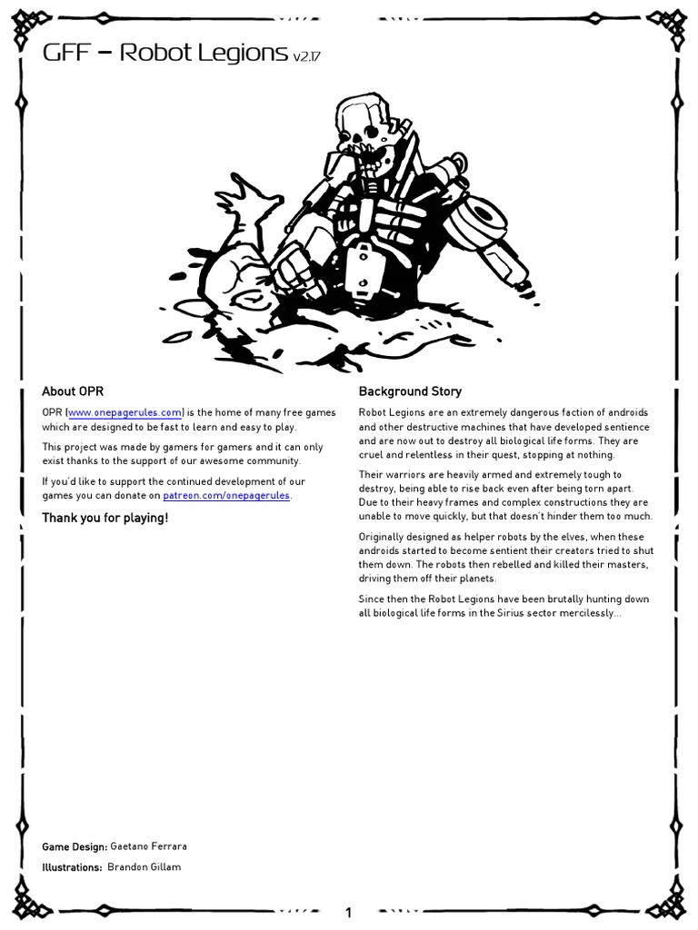 GFF - Robot Legions v2.17 | PDF