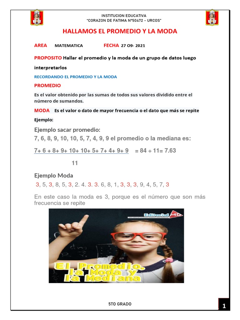 El Promedio y La Moda | PDF