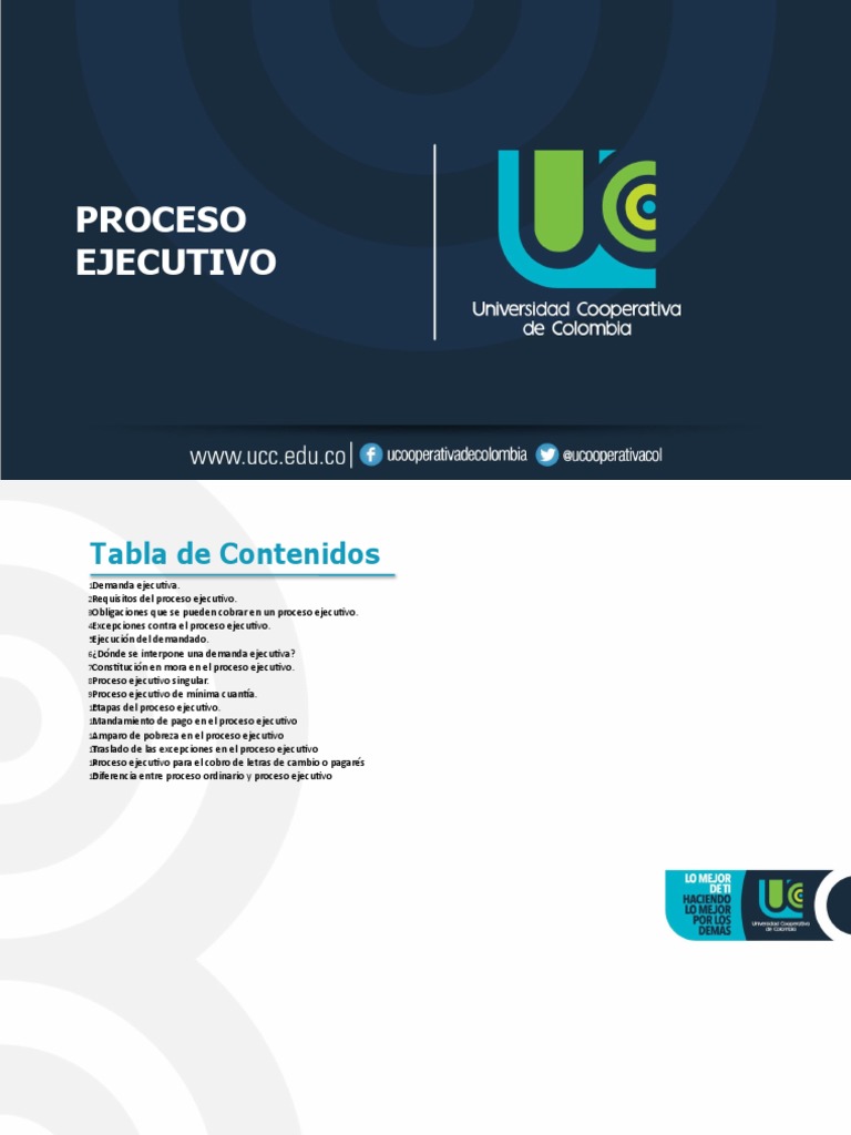 Diapositivas Proceso Ejecutivo | PDF | Mandato | Demanda judicial