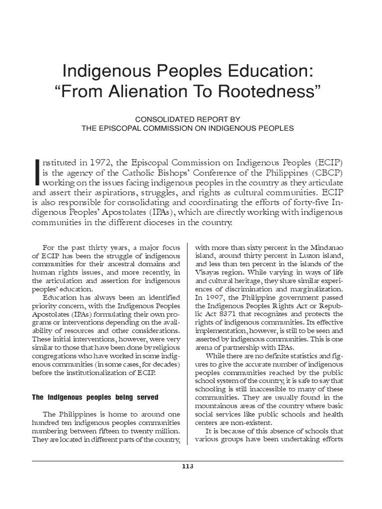 Indigenous Peoples Education in the Philippines | PDF | Curriculum ...