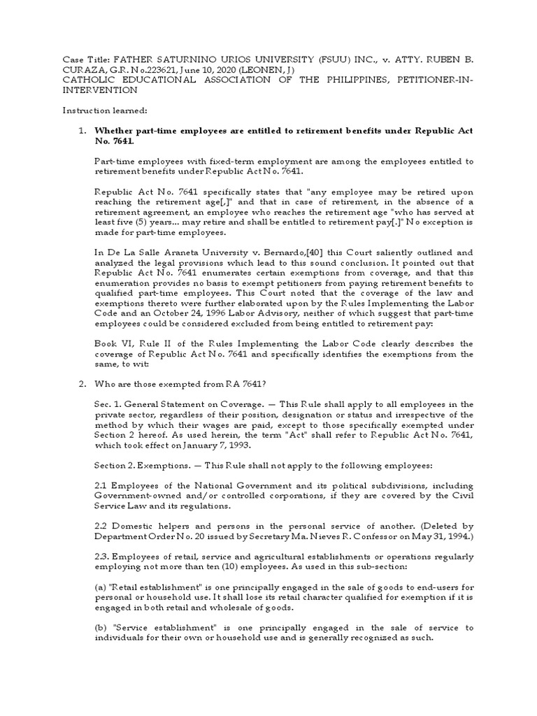 Father Saturnino Urios University (Fsuu) Inc., V. Atty. Ruben B. Curaza ...