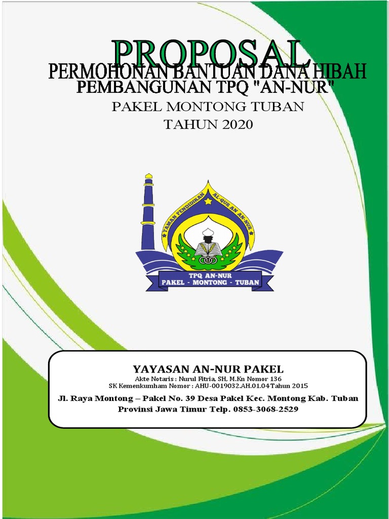 PROPOSAL Pengajuan Gedung TPQ 2020 - Bupati | PDF