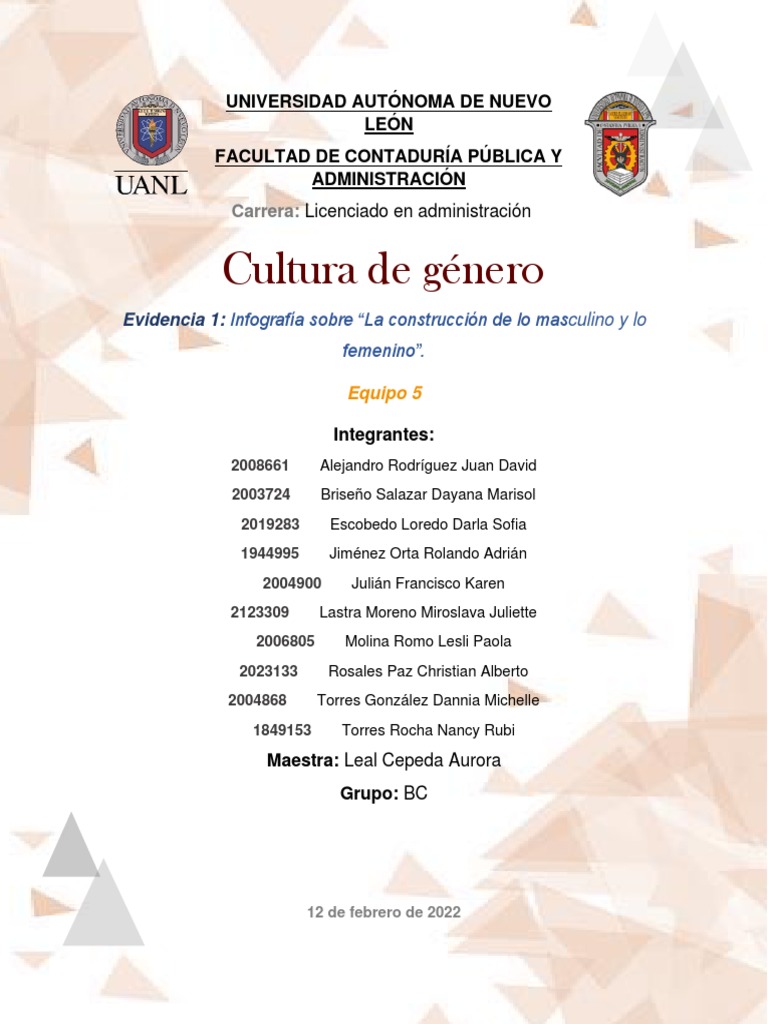 Evidencia1 - Equipo5 - CLGE | PDF | Mujer | Género