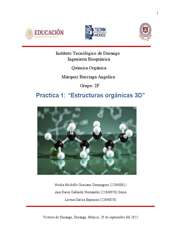 Practica Estructuras Organicas 3D 111 | PDF | Moléculas | Importar