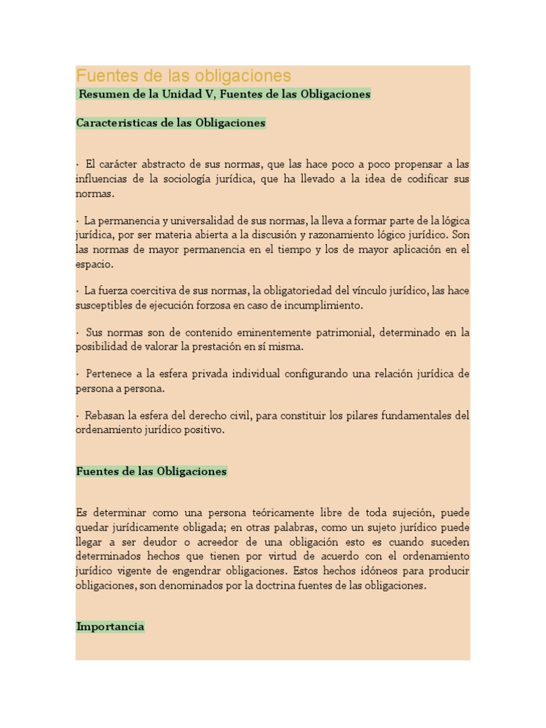 Fuentes de Las Obligaciones | PDF