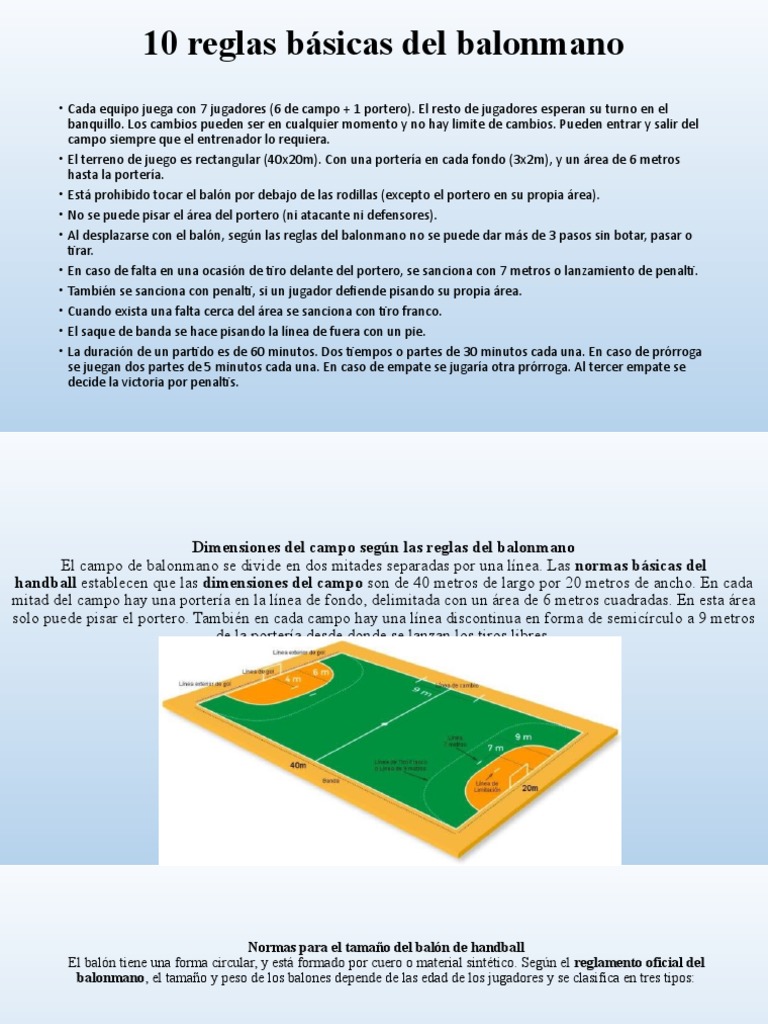 10 Reglas Básicas Del Balonmano | PDF | Reglas y regulaciones ...