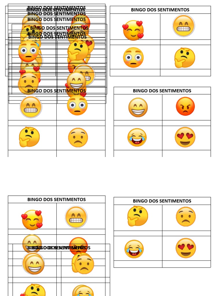 Bingo das Emoções para Imprimir | PDF | Jogos e Atividades
