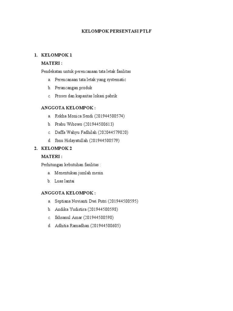 Kelompok Persentasi PTLF Fix | PDF