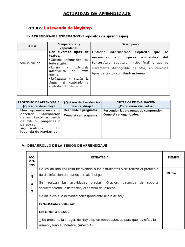 La Leyenda de Naylamp | PDF | Aprendizaje | Información