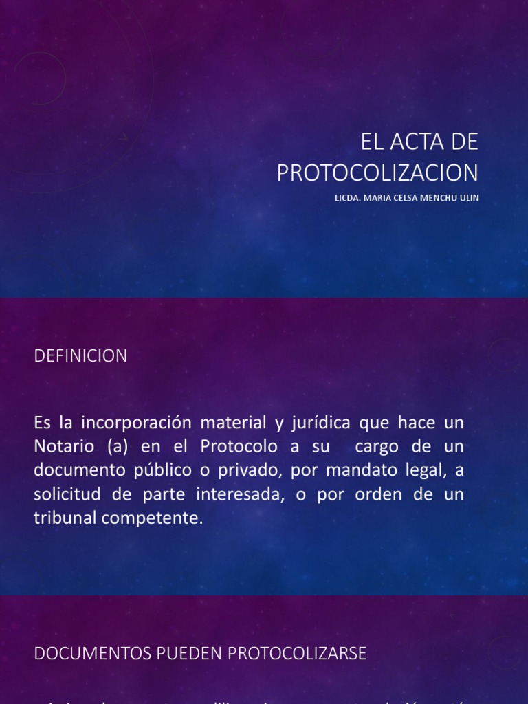 1.2 Acta de Protocolizacion (Diapositivas) | PDF | Gobierno | Justicia