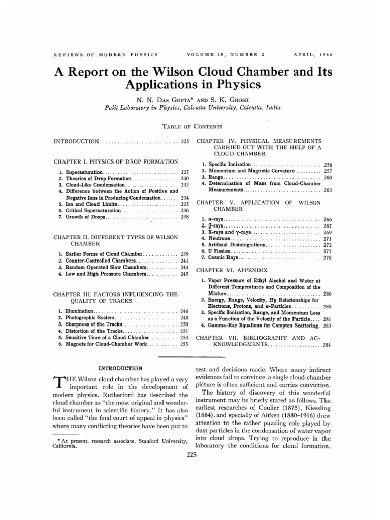 A Report On The Wilson Cloud Chamber and Its Applications in Physics ...