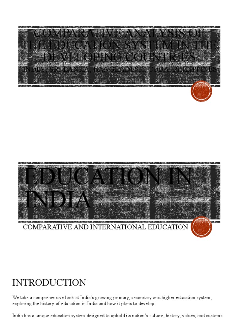 Comparative Analysis of The Education System in The Developing ...