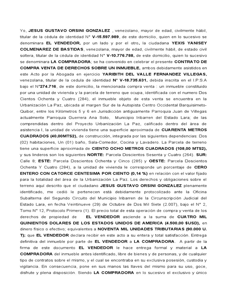 Documento de Compra y Venta Privado | PDF | Propiedad | Justicia