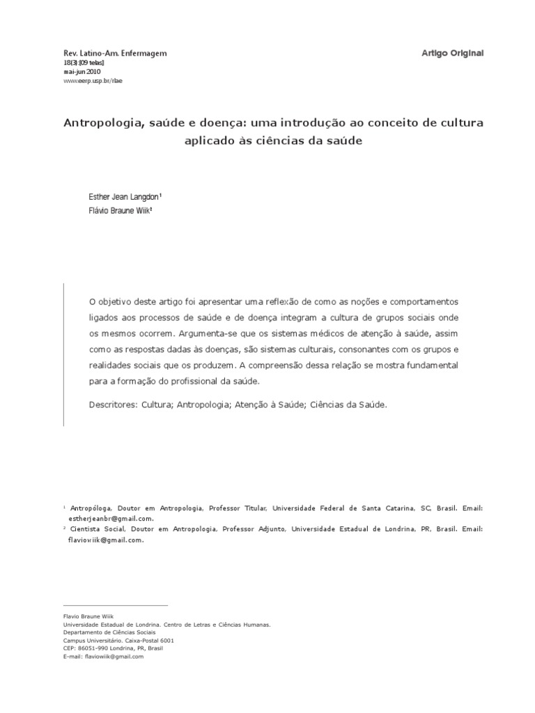 Jean - Langdon Cultura Na Saúde | PDF