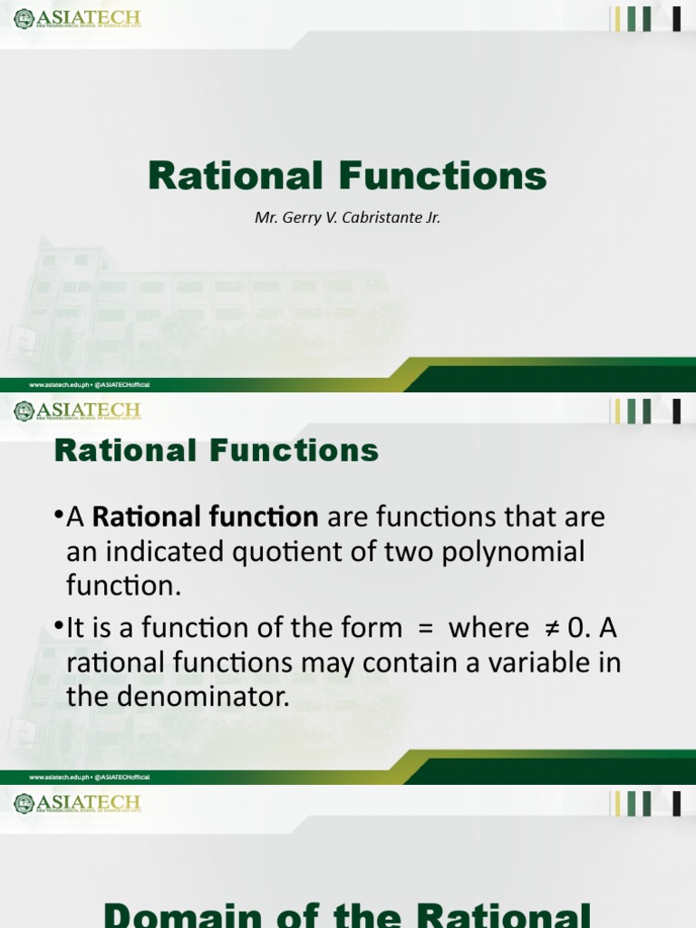 Rational Function Pdf Asymptote Function Mathematics