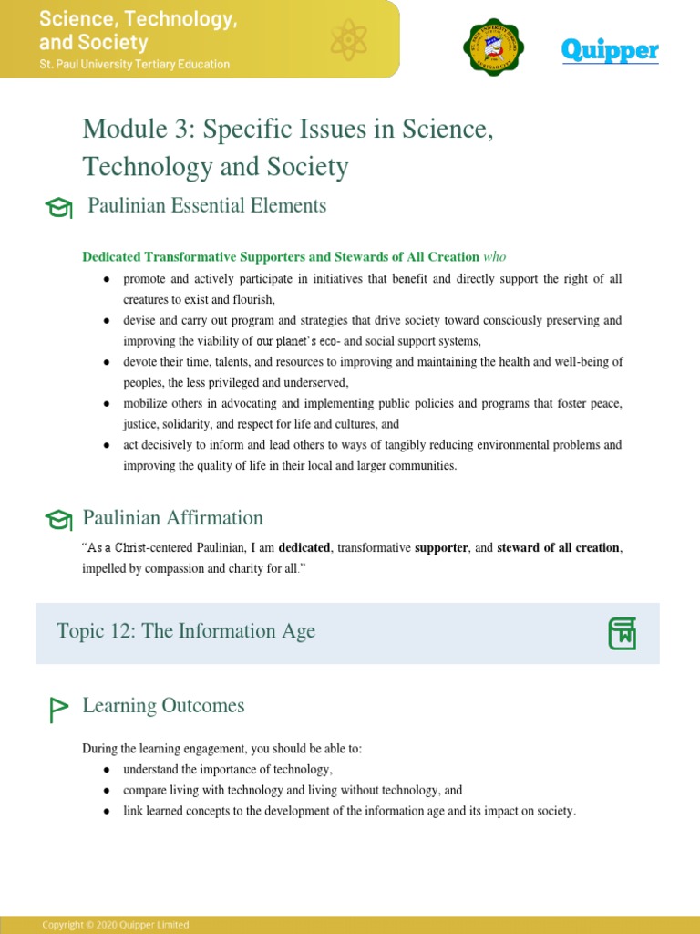 Module 3 Topic 12 The Information Age | PDF | Bioinformatics | Information