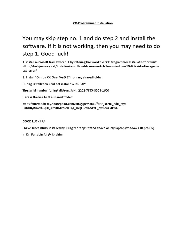Cx Programmer Installation Step By Step New Pdf Software Engineering System Software 