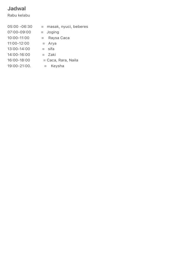 Jadwal | PDF