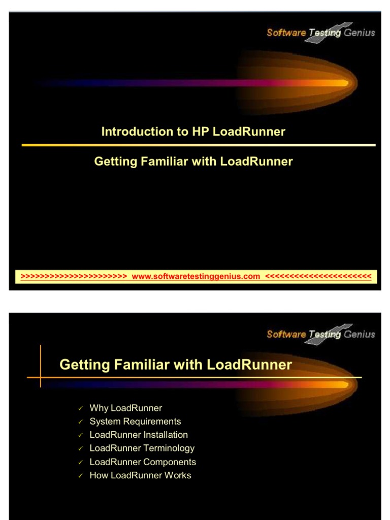 Introduction To HP Load Runner Getting Familiar With Load Runner 4046 ...