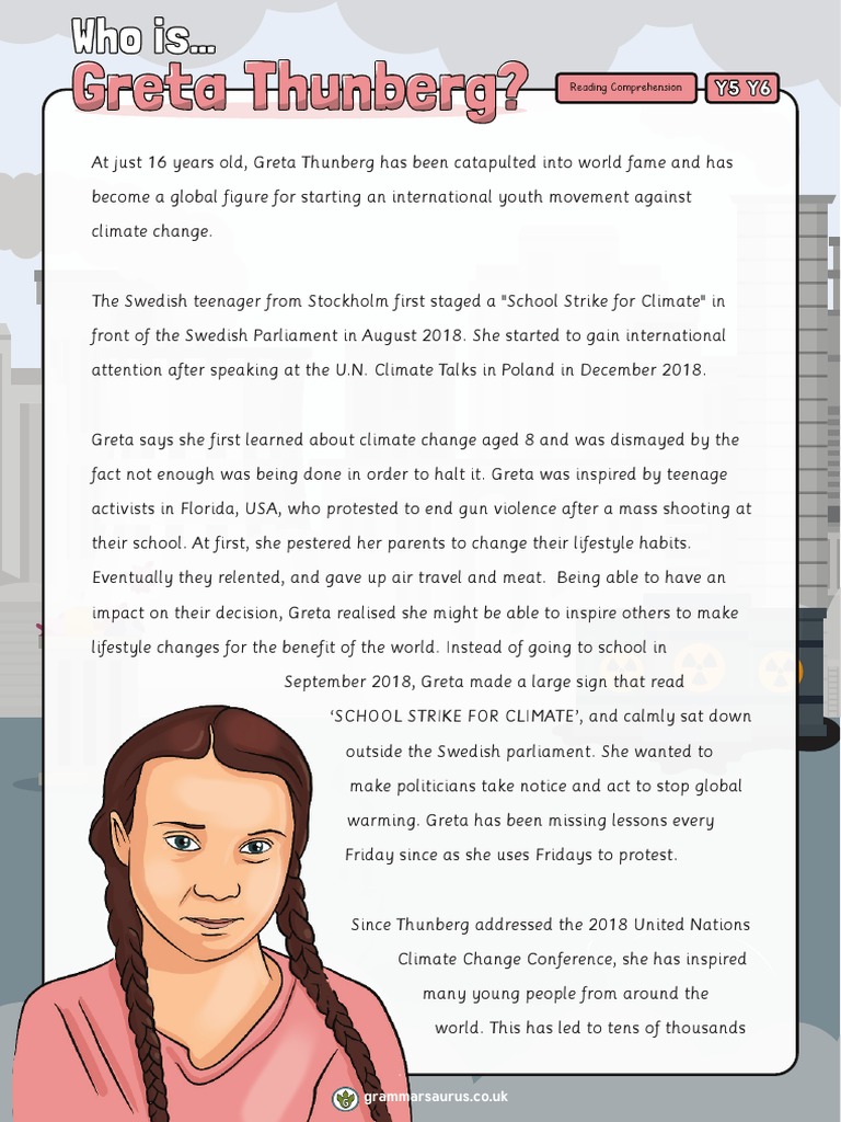 Greta Thunberg Reading Comprehension Text | PDF