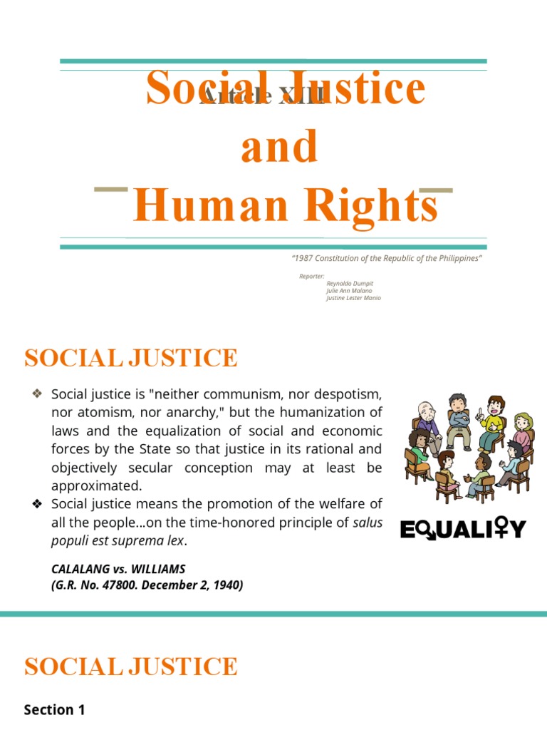 Article XIII - Social Justice and Human Rights | PDF