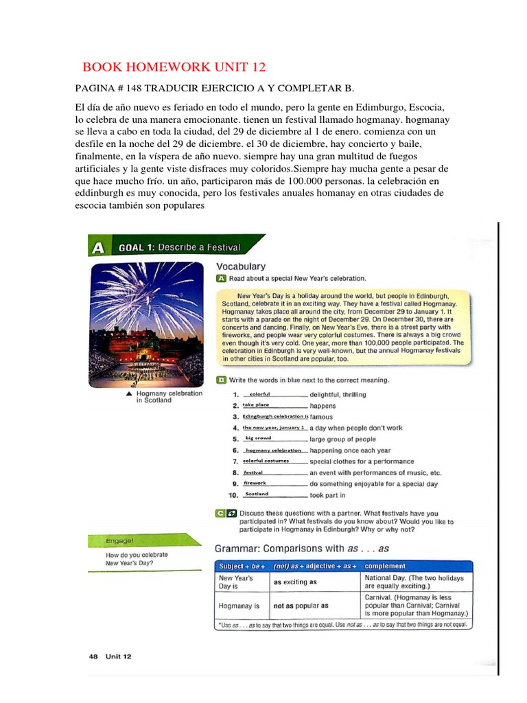Book Homework Unit 12 PDF | PDF | Observancias