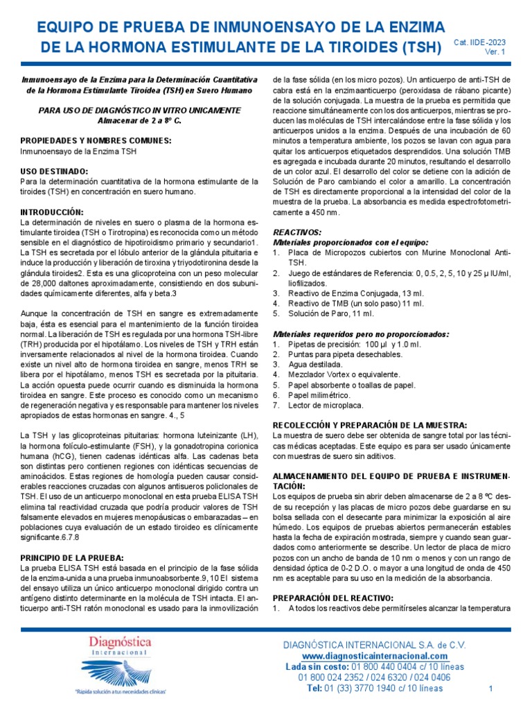 Prueba Elisa TSH | PDF | Hormona estimulante de la tiroides | Elisa