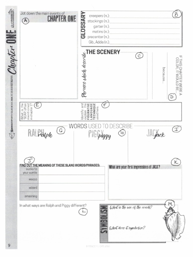 Lord of The Flies Chapter 1 Work Sheets | PDF