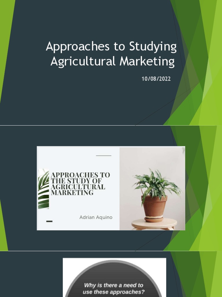 Approaches To The Study of Agricultural Marketing | PDF | Marketing ...