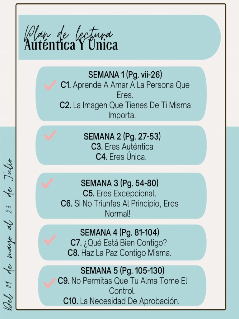 Autentica Y Unica by Joyce Meyer PLAN DE LECTURA | PDF