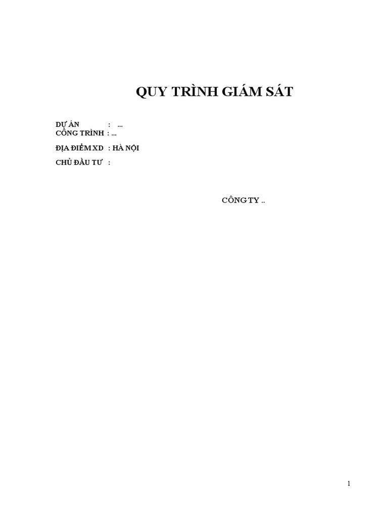 Sơ Đ Quy Trình Giám Sát Thi Công T NG Quan | PDF