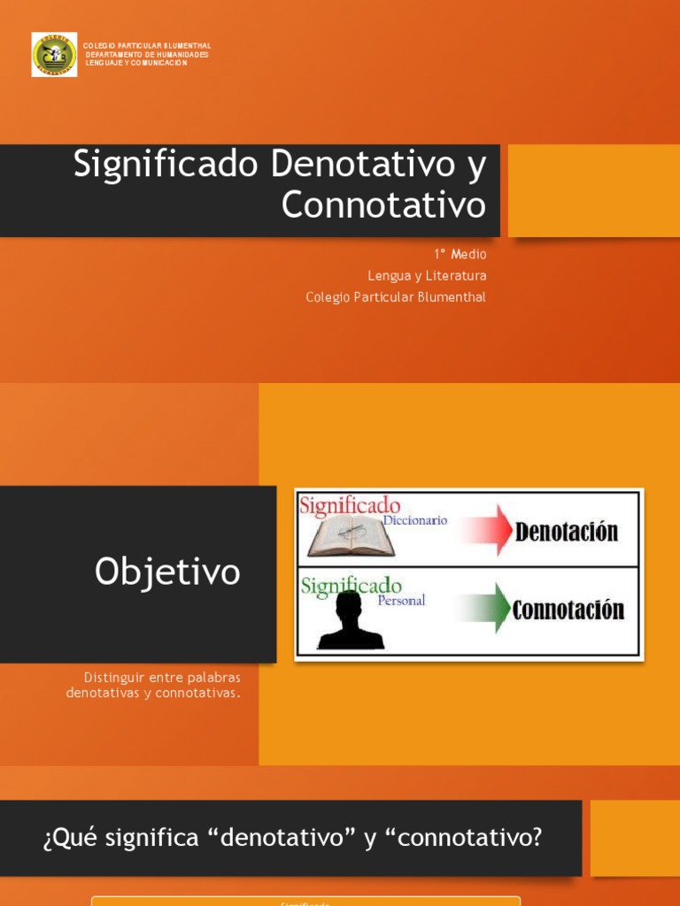 Significado Connotativo y Denotativo | PDF | Connotación | Lingüística
