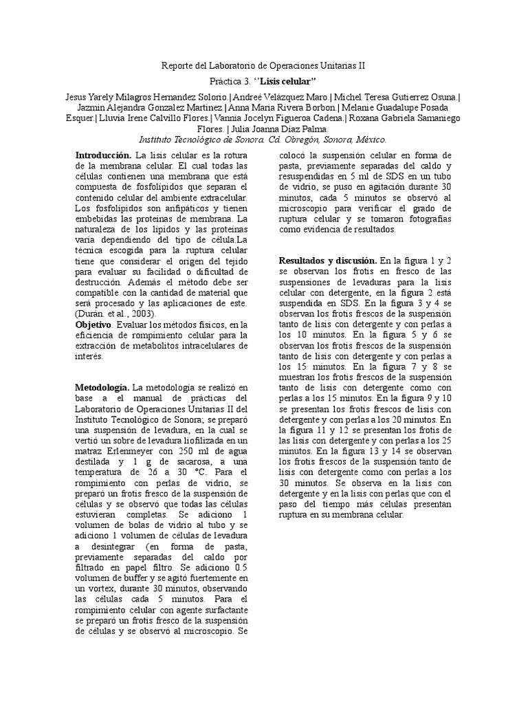 Reporte#3 | PDF | Lisis | Biotecnología