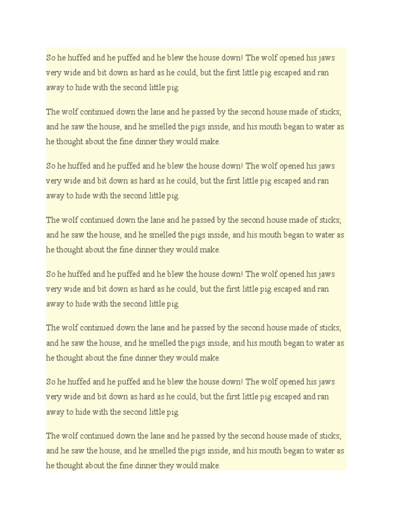 So He Huffed and He Puffed and He Blew The House Down | PDF | Animal ...