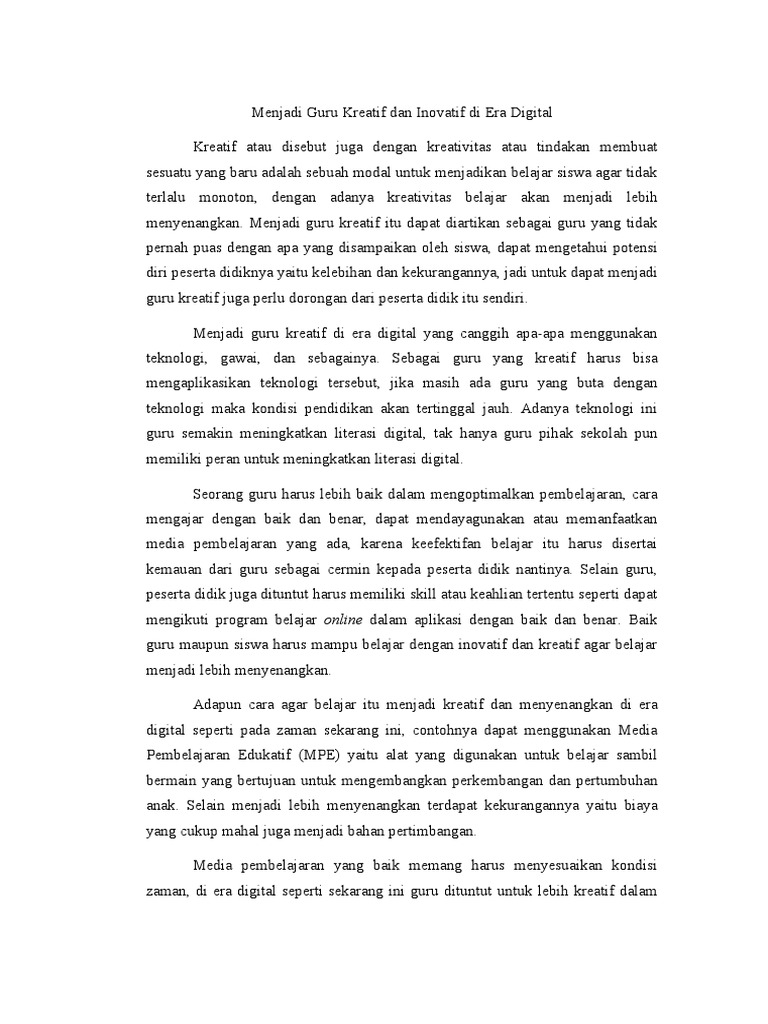 ESAI Menjadi Guru Kreatif | PDF
