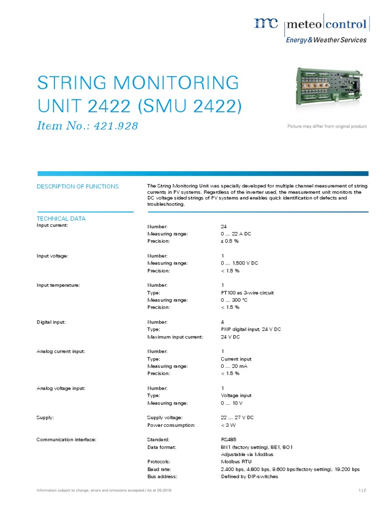 DB String Monitoring Unit 2422 en | PDF | Bit Rate | Information And ...